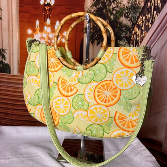 Braciano | Bags | Vintage Braciano Citrus Bamboo Crossbody Bag ...